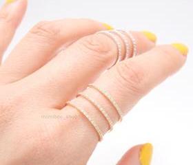Cz Pave Triple Line Ring on Luulla