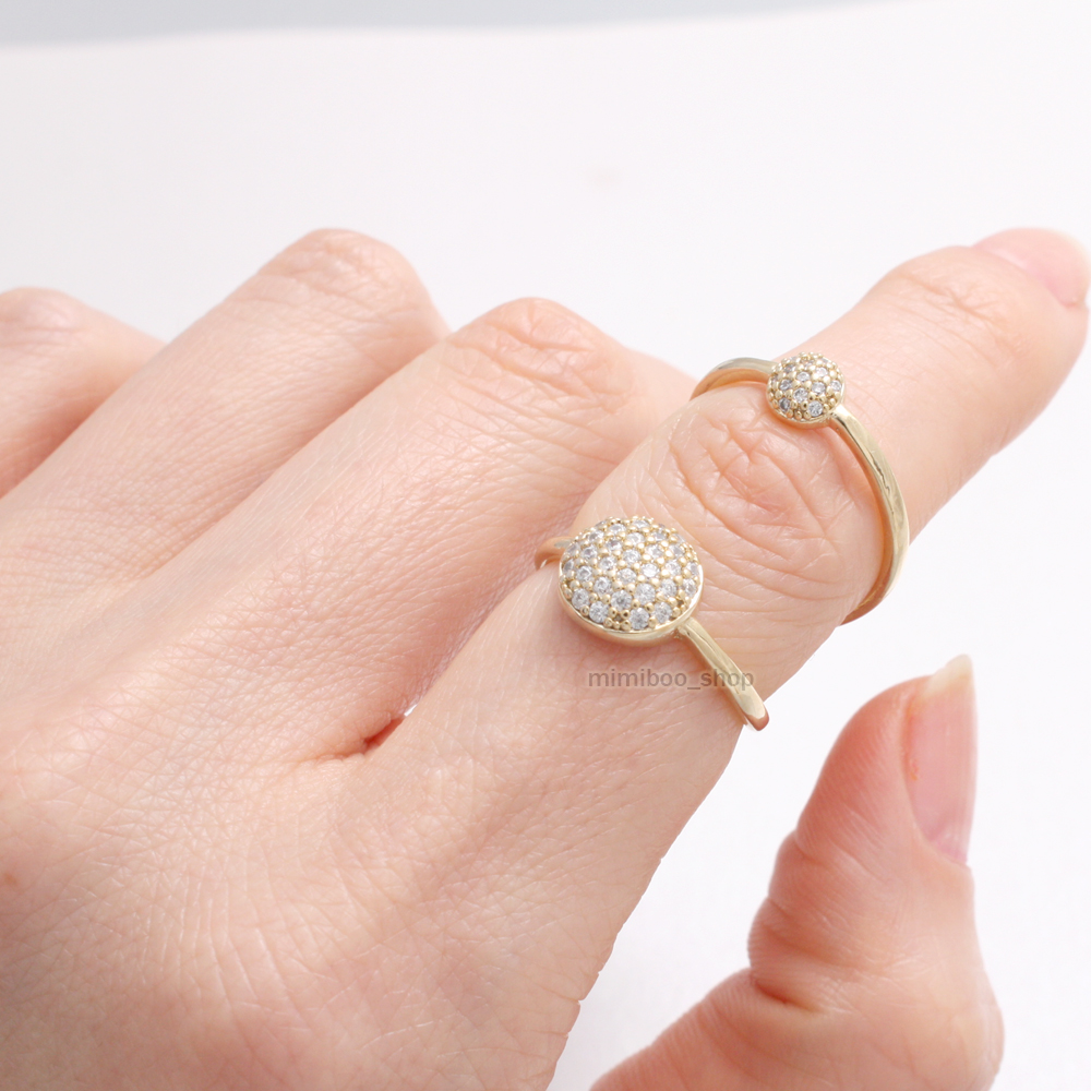Cz Pave Circles Open Band Ring on Luulla