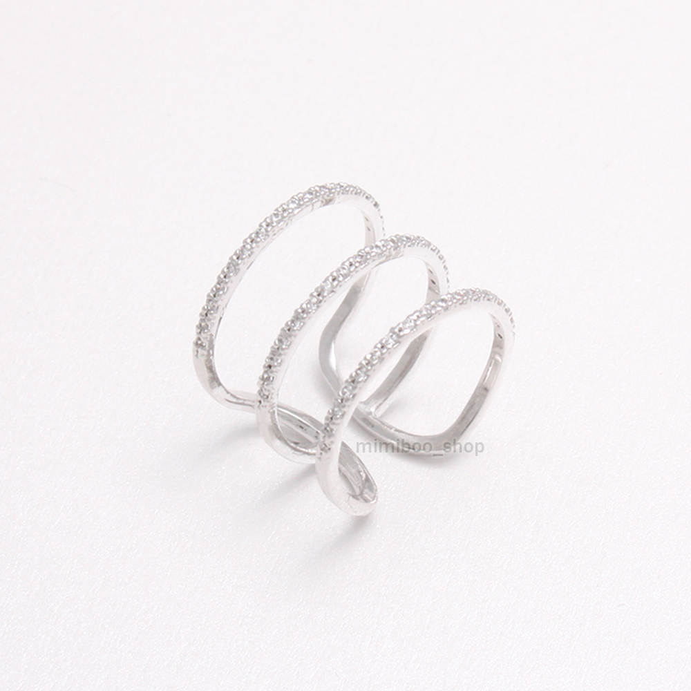 Cz Pave Triple Line Ring on Luulla