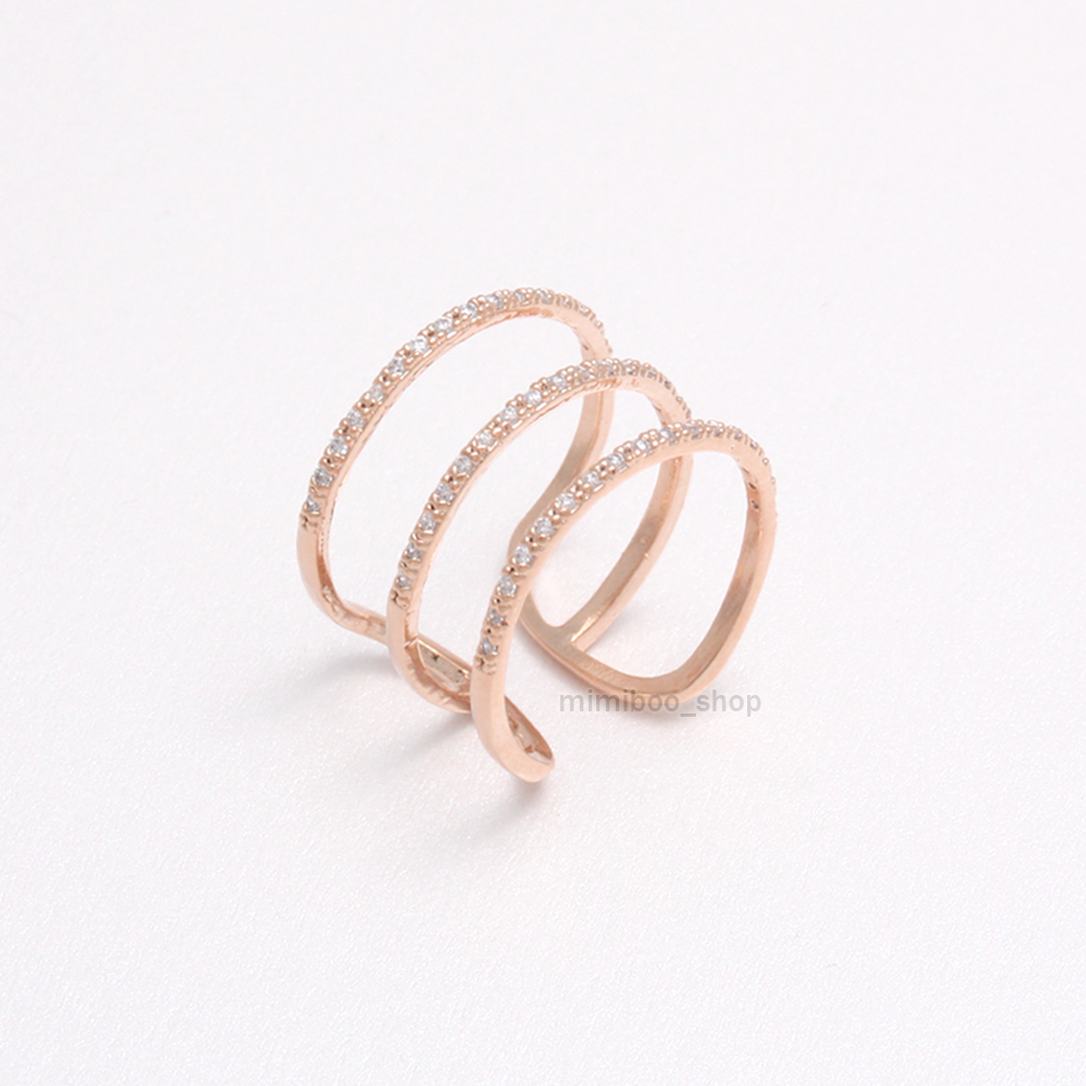 Cz Pave Triple Line Ring on Luulla